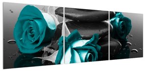 Obraz modrých růží (150x50 cm)
