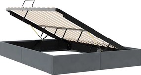 Postel s úložným prostorem Tmavě šedá 153 x 203 cm Samet 3370137