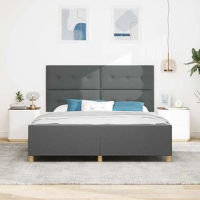 Rám postele s čelo Tmavě šedá 180 x 200 cm textil 3344747
