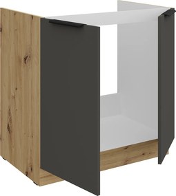 ARIA pa | dolní skříňka 80 ZL 2F dřezová | 80 cm | ANTI FINGERPRINT povrch | artisan/šedá grafit