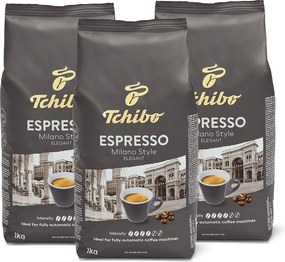 Tchibo Espresso Milano Style - 1 kg x 3 zrnkové kávy - Intenzita: 4/6