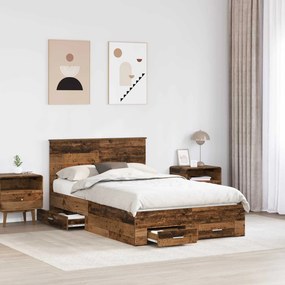 Rám postele s čelo Staré dřevo 120 x 190 cm Kompozitní dřevo 3410929