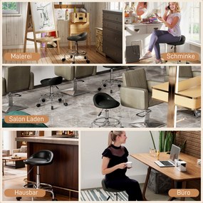 HOMCOM Nastavitelný Kolečkový Skládací Stolek s Opěrkou 59-75 cm Otočný Stolek 360° Rotující Stolek pro Kancelář, Salon, Masáže, Spa Černý