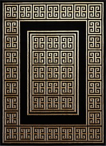 Dywany Łuszczów, Kusový koberec Allure 1968 black/gold, 180x270, černá, kancelář