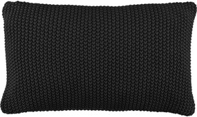 Polštář Nordic Knit z organické bavlny 30 x 60 cm černý