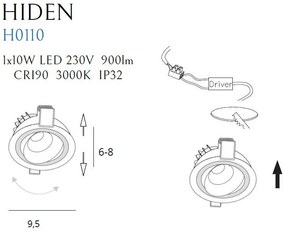 Maxlight H0110 HIDEN Zápustné svítidlo IP32, černé