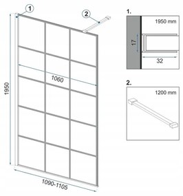 Bezrámová sprchová zástěna REA BLER-1 110 cm, černá