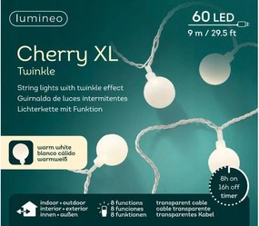 Cherry 60Led 9m Venkovní osvětlení průhledné/teplá bílá