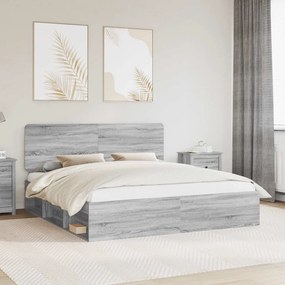 Rám postele Šedá Sonoma 200 x 200 cm Masivní borové dřevo 3412448