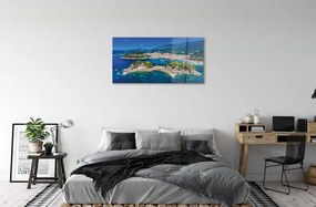Obraz na skle Řecko Panorama moře město 125x50 cm