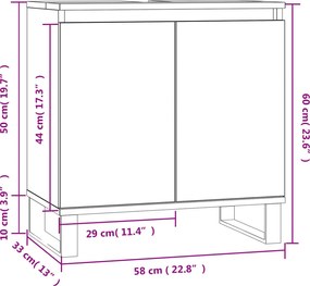 vidaXL Koupelnová skříňka 58 x 33 x 60 cm kompozitní dřevo [831588] Barva: Černá