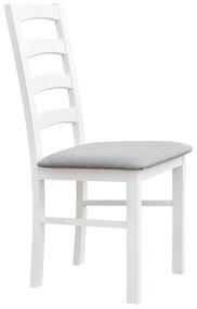Židle 01, buk, barva bílá - látkový sedák, kolekce Belluno Elegante