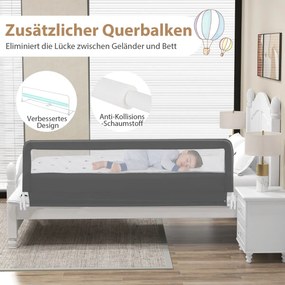 Costway 180 cm dlouhá skládací tyč na postel s bezpečnostními popruhy 180°