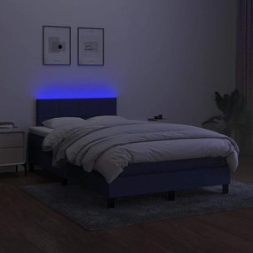 Box spring postel s matrací a LED modrá 120 x 200 cm textil 3133147