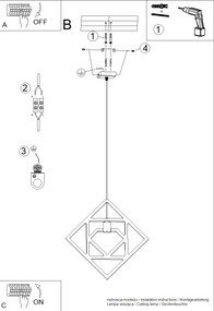 Závěsné svítidlo Caro, 1x dřevěné stínítko