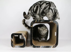 Ekomazlíček SET škrabadel pro kočky CUBE exclusive (4ks) Hloubka škrabadla: 50 cm, Barva: Přírodní bříza