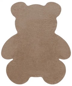Kusový koberec SHAPE 3146 Medvídek protiskluzový vhodný k praní shaggy camel béžový Rozměr: 80x96 cm