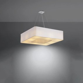 Závěsné svítidlo Urano, 1x bílé textilní stínítko, (bílý plast), (80 cm)