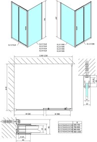 Polysan Easy Black sprchový kout obdélníkový 120 x 70 x 190 cm posuvné černá čiré sklo EL1215B-01