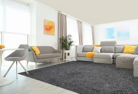 Vopi, Kusový koberec Color Shaggy šedý čtverec, 60x60, šedá, ložnice