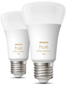 LED žárovka E27 Philips Hue 2ks 6W (60W) White Ambiance (2200-6500K) stmívatelná