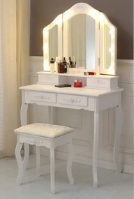 Toaletní stolek Elegant Rose s Led osvětlením + dárek hubka na make up