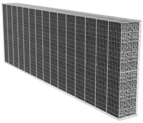 vidaXL Gabionová zeď s víkem z pozinkované oceli 600 x 50 x 200 cm