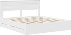 Rám postele se zásuvkou Bílá 180 x 200 cm Inženýrské dřevo 3409828