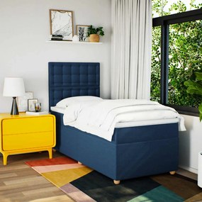 Box spring postel s matrací modrá 80x200 cm textil 3293427