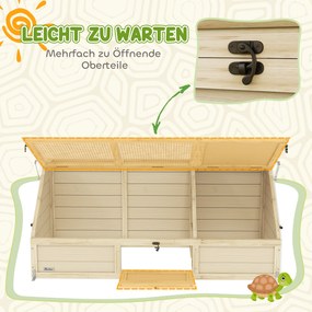 PawHut Krabička na želvy, venkovní výběh pro želvy, bezpodlahový design, snadno otevřitelné, dům pro želvy, přírodní