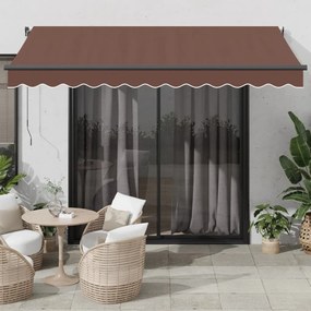 Ručně Zatahovací Markýza S Led Světly Hnědá 350 X 250 Cm