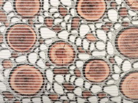 Koupelnová pěnová rohož / předložka PRO-055 Kulatiny mezi kameny - metráž šířka 65 cm