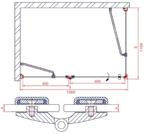 Gelco Sprchové dveře otočné pro montáž s boční stěnou - sklo čiré š. 110 cm, v. 190 cm, GL1111