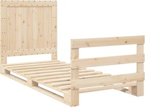 Rám postele s čelem 90 x 200 cm masivní borové dřevo 3281538