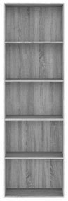 Petromila 5patrová knihovna šedá sonoma 60 x 30 x 189 cm kompozitní dřevo