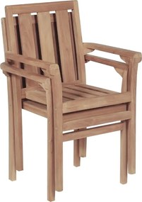 vidaXL Stohovatelné zahradní židle 2 ks masivní teak [43041]