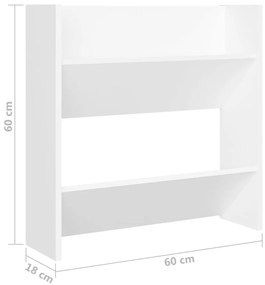 vidaXL Marketos Nástěnné botníky 4 ks bílé 60 x 18 x 60 cm dřevotříska