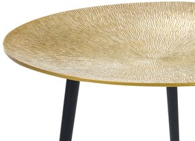 Kovový boční stolek černý/ zlatý WAIPU Beliani