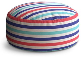 Sablio Taburet Circle Barevné veselé pruhy: 38x48 cm