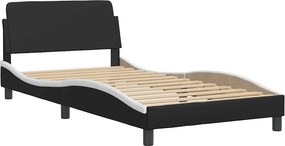 Rám postele Viana bez matrace černý a bílý 100 x 200 cm umělá kůže 3208080
