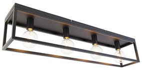 Průmyslová stropní lampa černá 99,5 cm 4světelná - klec
