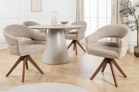Designová otočná židle Yenibeth taupe / hnědá