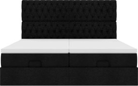 Osmanský rám postele s matrací černý 200x200cm textil 3313722