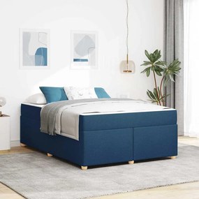 Rám postele s matrací Modrá 160 x 200 cm textil 3399369