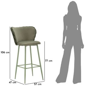 Designová barová židle Bechora II zelená