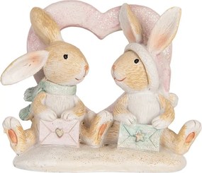 Zimní dekorace zamilovaní králíčci s dopisy - 11*6*9 cm