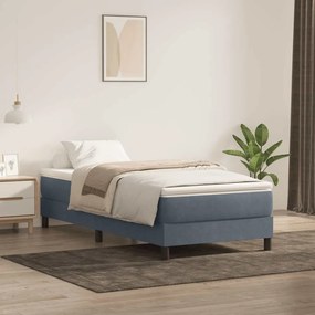 Postel Box Spring bez matrace tmavě šedá 90x220 cm samet 3315856