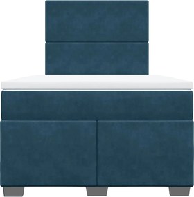 Box spring postel s matrací modrá 120 x 190 cm samet 3293156