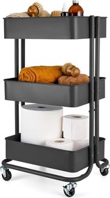 Černý kovový pojízdný regál 43x35 cm Grena – Compactor