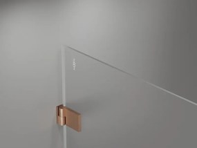 Mexen Lunar-B, Otočné levé sprchové dveře 115 cm, 8mm čiré sklo, měděný matný profil, 832S-115-050-65-00-L